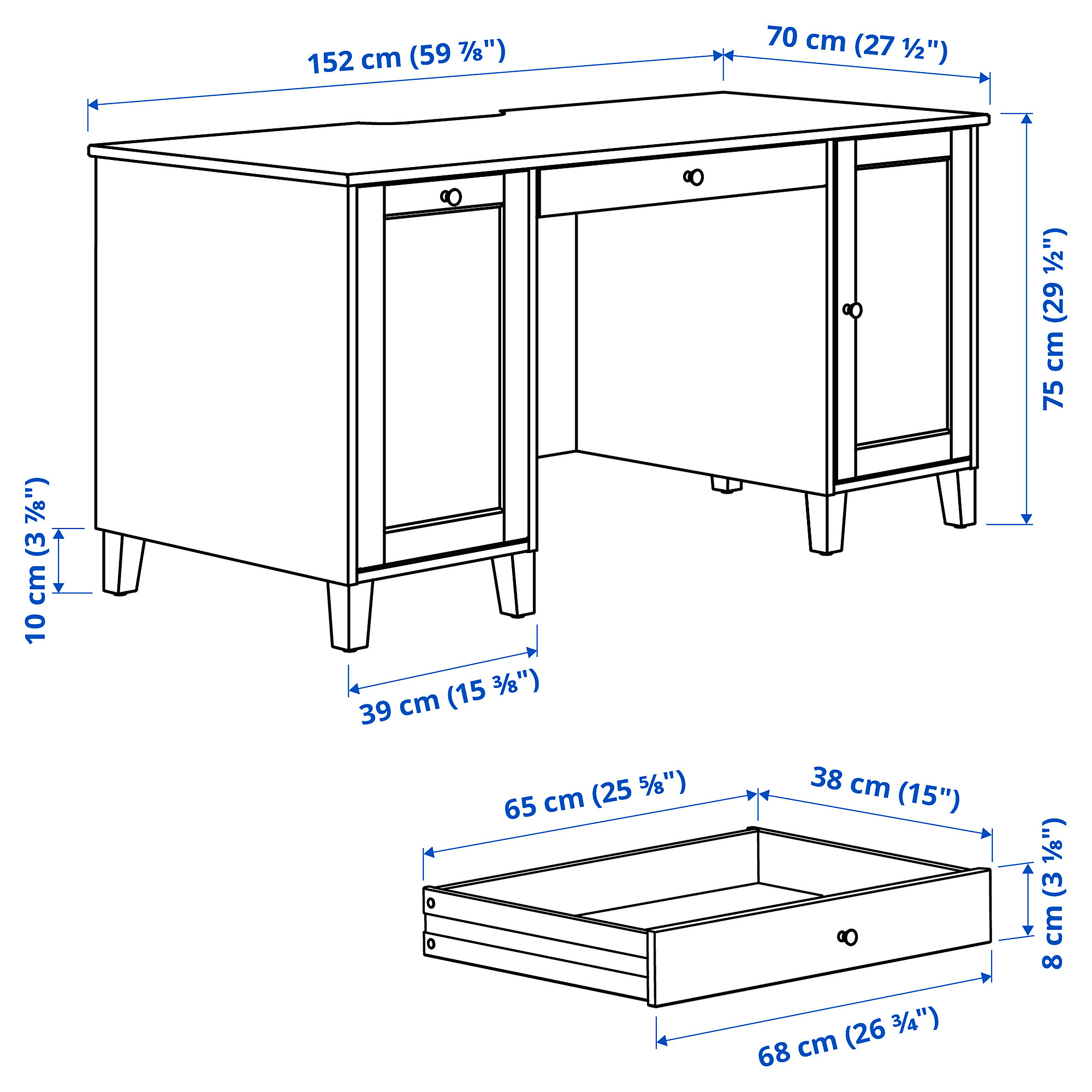 Ikea hemnes desk dimensions store